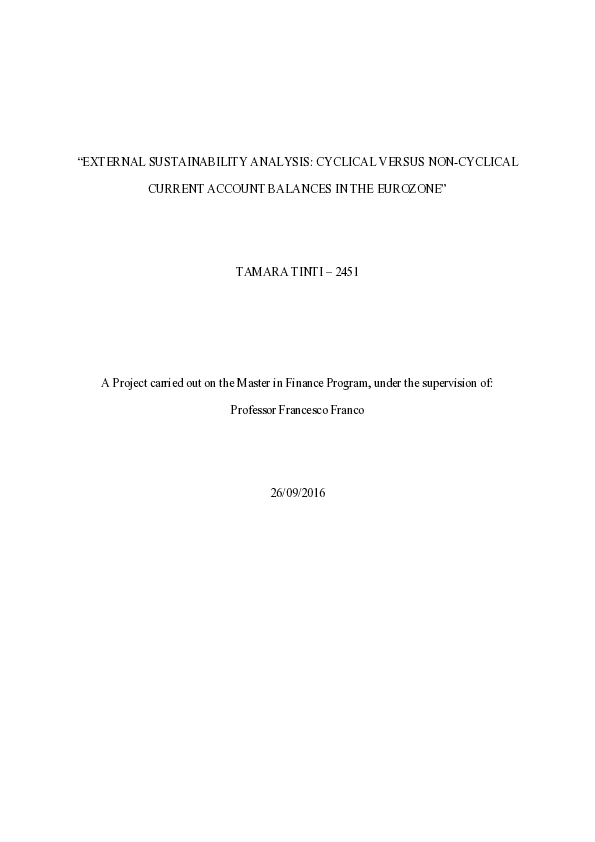 (PDF) External sustainability analysis: cyclical versus non cyclical ...