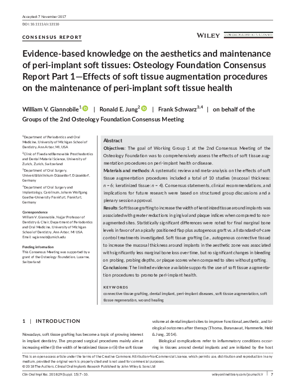 (PDF) Evidence-based knowledge on the aesthetics and maintenance of ...