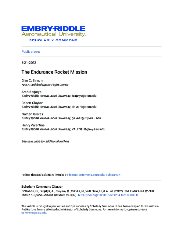 (PDF) The Endurance Rocket Mission