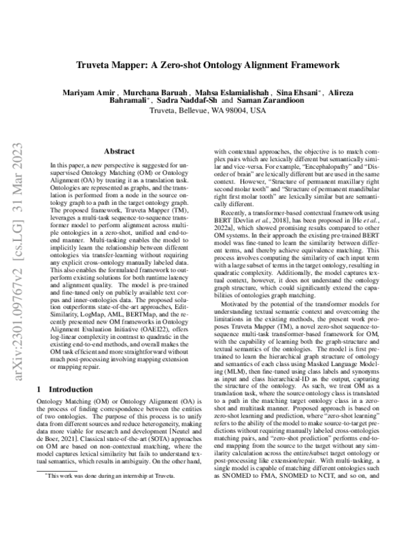 (PDF) Truveta Mapper: A Zero-shot Ontology Alignment Framework