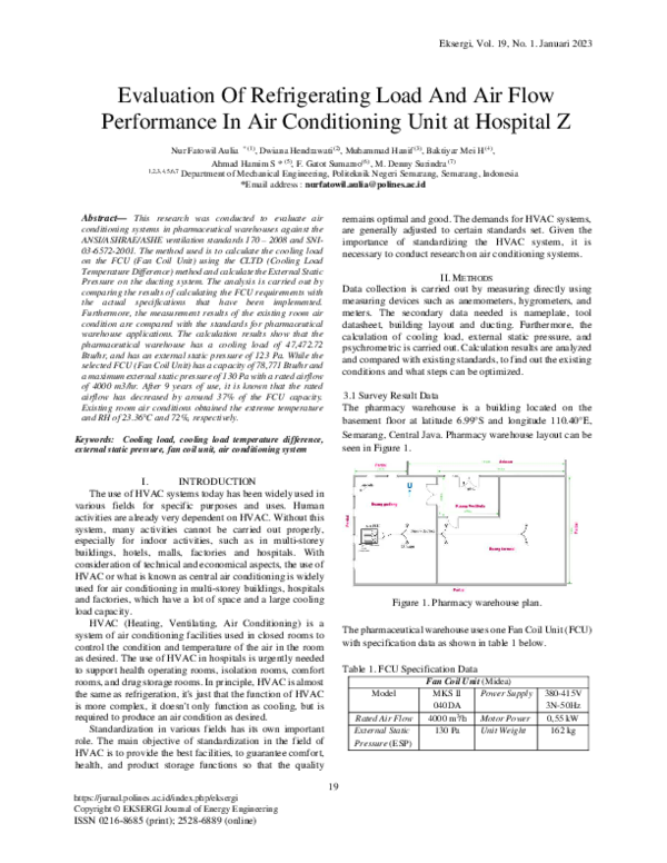 (PDF) Evaluation Of Refrigerating Load And Air Flow Performance In Air ...