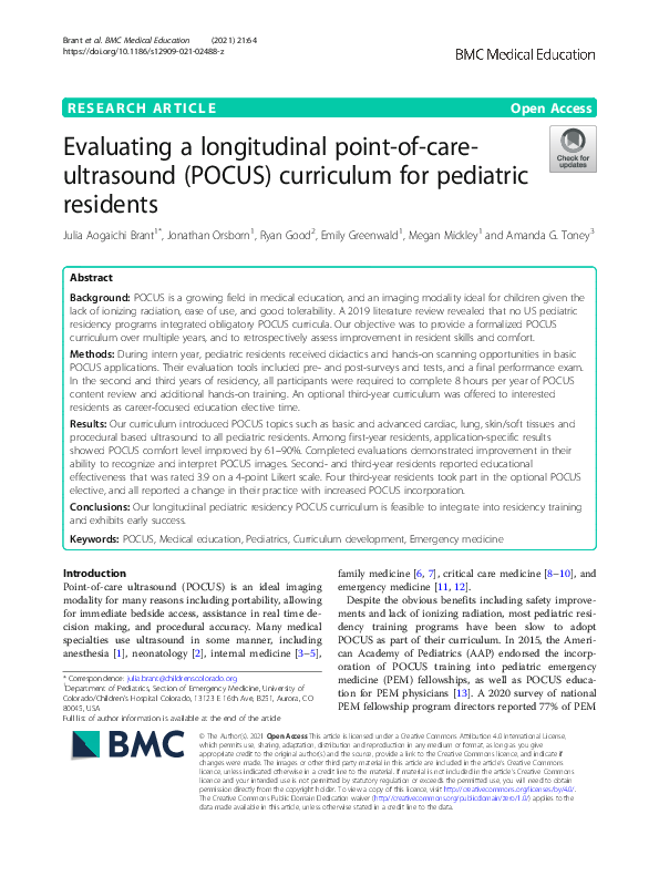 (PDF) Evaluating a longitudinal point-of-care-ultrasound (POCUS ...