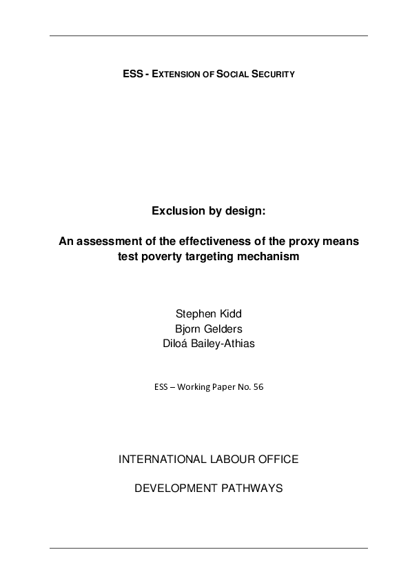 (PDF) Exclusion by design: An assessment of the effectiveness of the ...