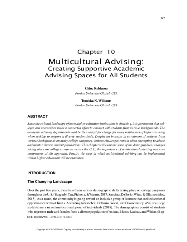 (PDF) Multicultural Advising