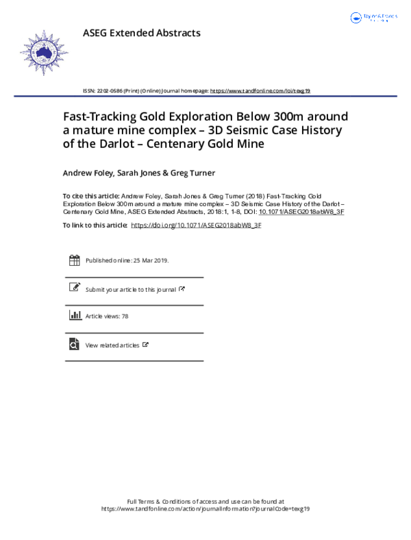 (PDF) Fast-Tracking Gold Exploration Below 300m around a mature mine ...