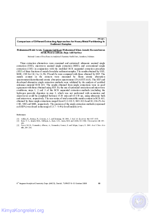 (PDF) Comparison of Different Extraction Approaches for Heavy Metal ...