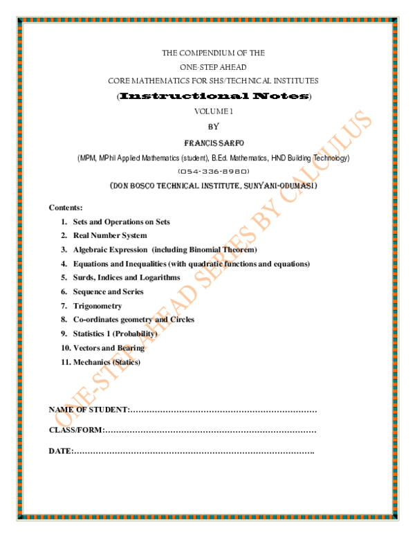 (PDF) CORE MATHEMATICS FOR CTVET STUDENTS