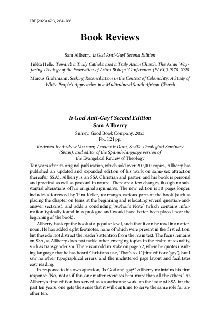 (PDF) Allberry- Is God Anti Gay?