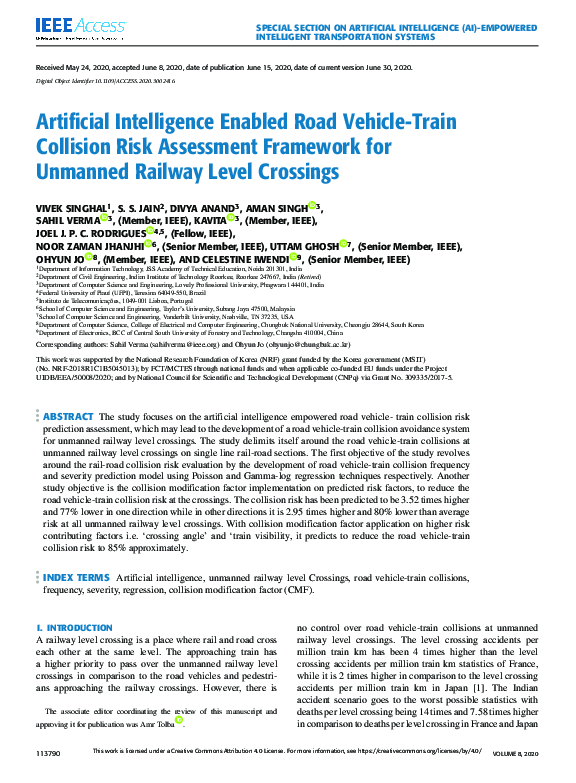 (PDF) Artificial Intelligence Enabled Road Vehicle-Train Collision Risk ...
