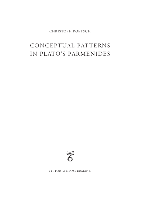 (PDF) Conceptual Patterns in Plato’s Parmenides (Reading sample ...