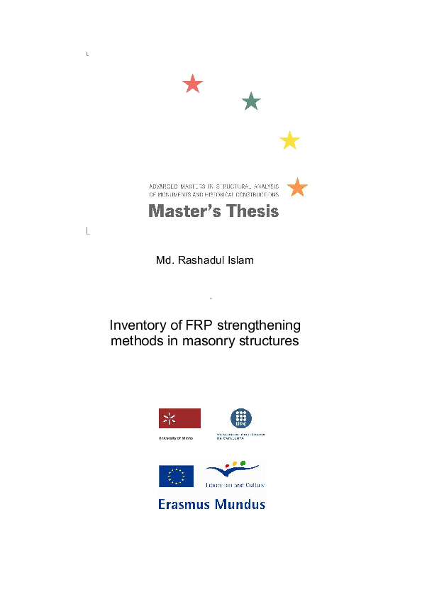 (PDF) Inventory of FRP strengthening methods in masonry structures