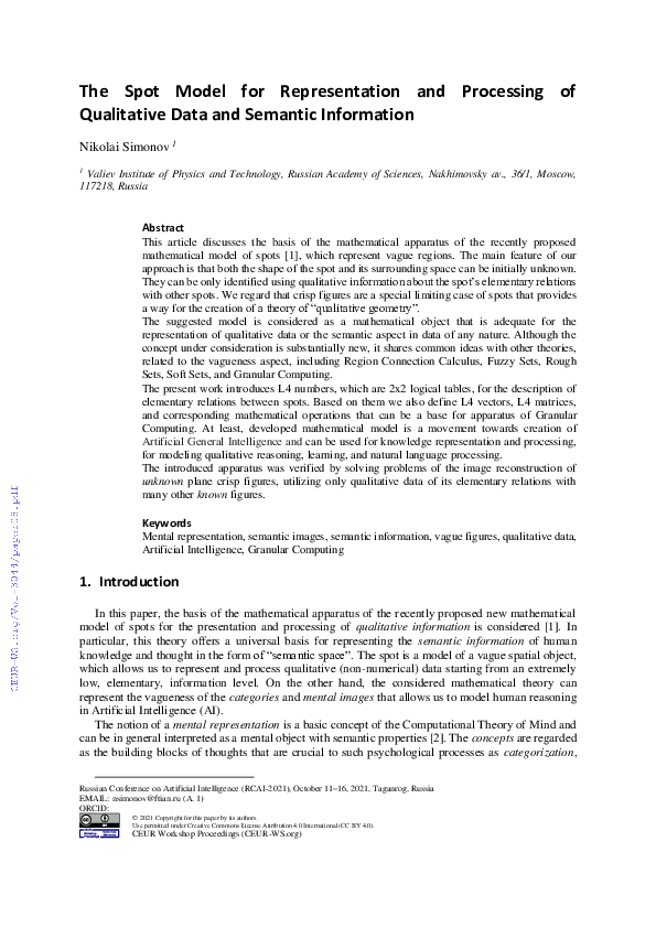 (PDF) The Spot Model for Representation and Processing of Qualitative ...