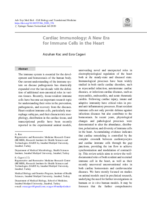 (PDF) Cardiac Immunology: A New Era for Immune Cells in the Heart
