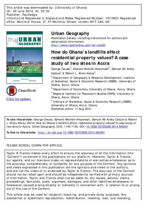 (PDF) How do Ghana’s landfills affect residential property values? A ...