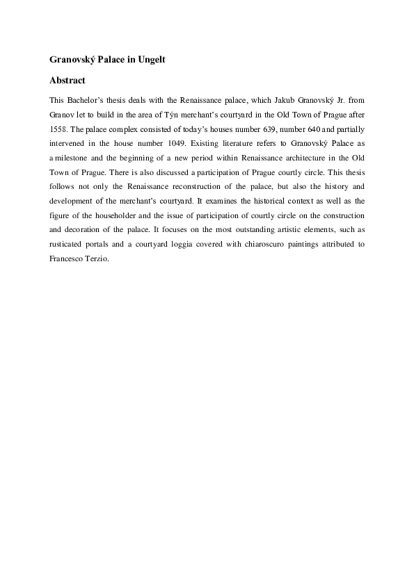 (PDF) Granovský Palace in Ungelt