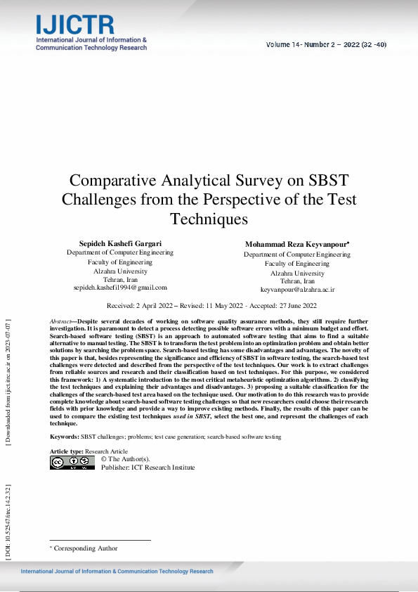 (PDF) Comparative Analytical Survey on SBST Challenges from the ...
