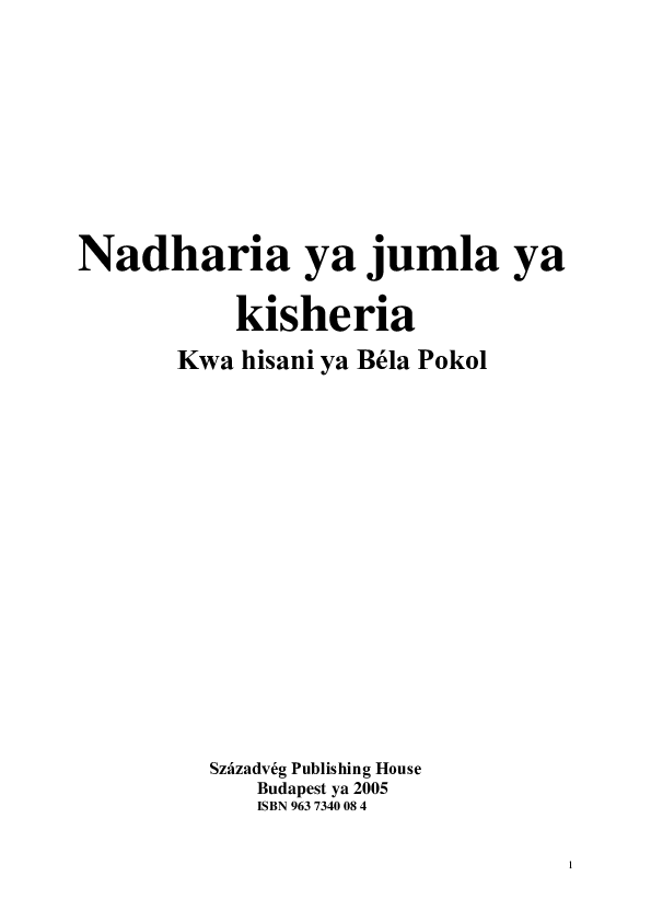 (PDF) Nadharia ya jumla ya kisheria | Béla Pokol - Academia.edu