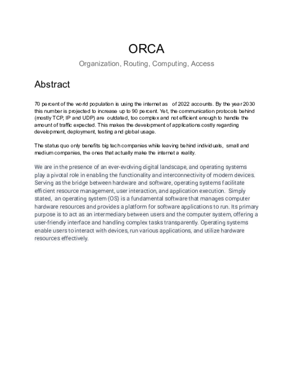 (PDF) ORCA Operating System