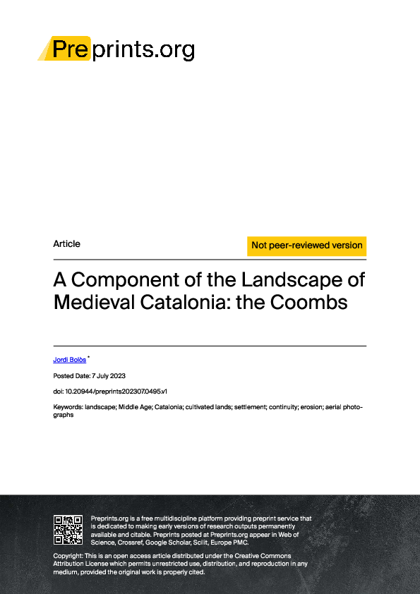 (PDF) A Component of the Landscape of Medieval Catalonia: The Coombs