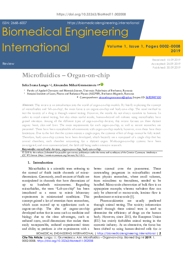 (PDF) Microfluidics – Organ-on-chip