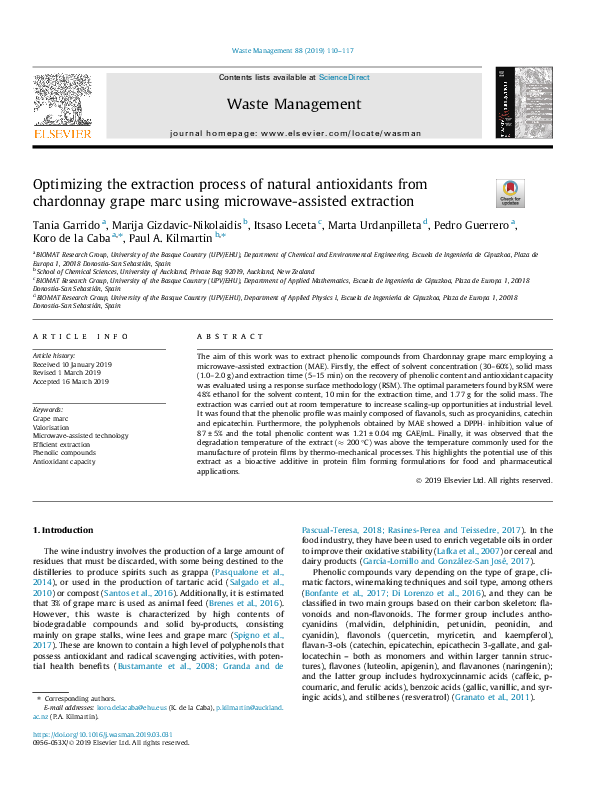 (PDF) Optimizing the extraction process of natural antioxidants from ...