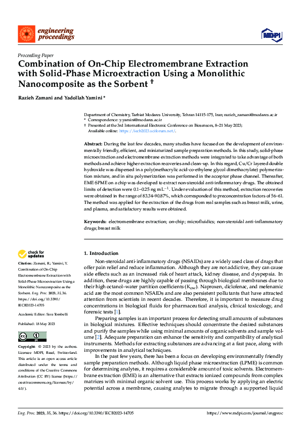 Pdf Combination Of On Chip Electromembrane Extraction With Solid