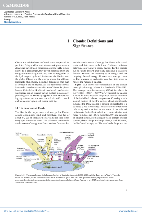 (PDF) Physical Processes in Clouds and Cloud Modeling