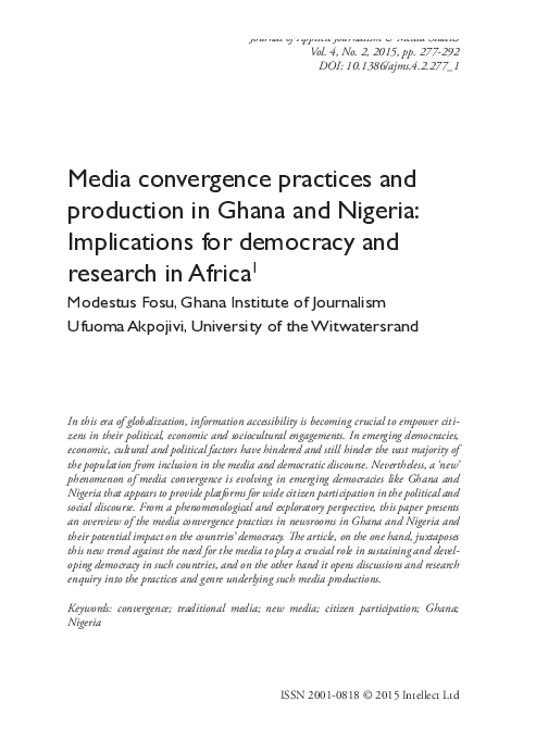 (PDF) Media convergence practices and production in Ghana and Nigeria ...