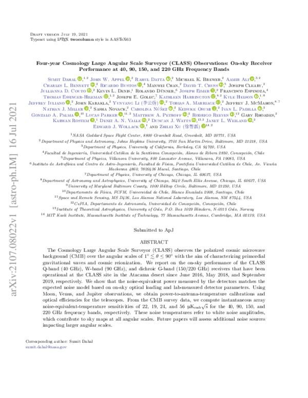 Pdf Four Year Cosmology Large Angular Scale Surveyor Class