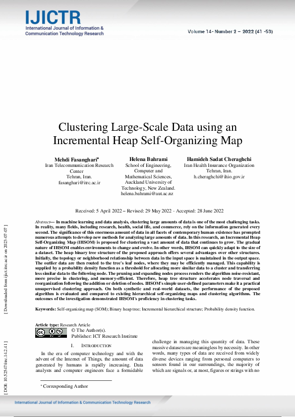 Pdf Clustering Large Scale Data Using An Incremental Heap Self Organizing Map 