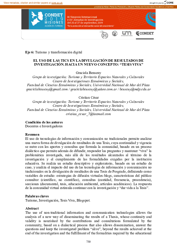 (PDF) El uso de las TICs en la divulgación de resultados de investigación. Hacia un nuevo ...