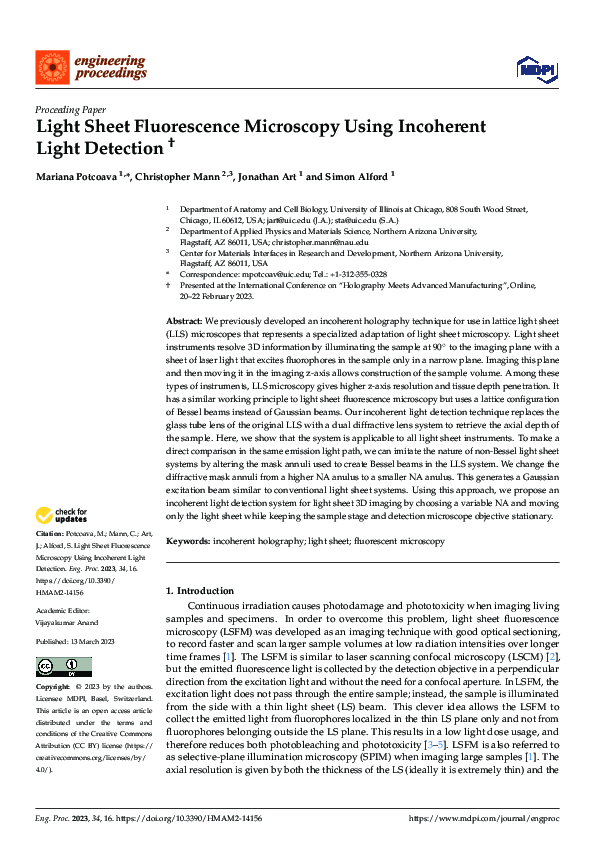 (PDF) Light Sheet Fluorescence Microscopy Using Incoherent Light Detection