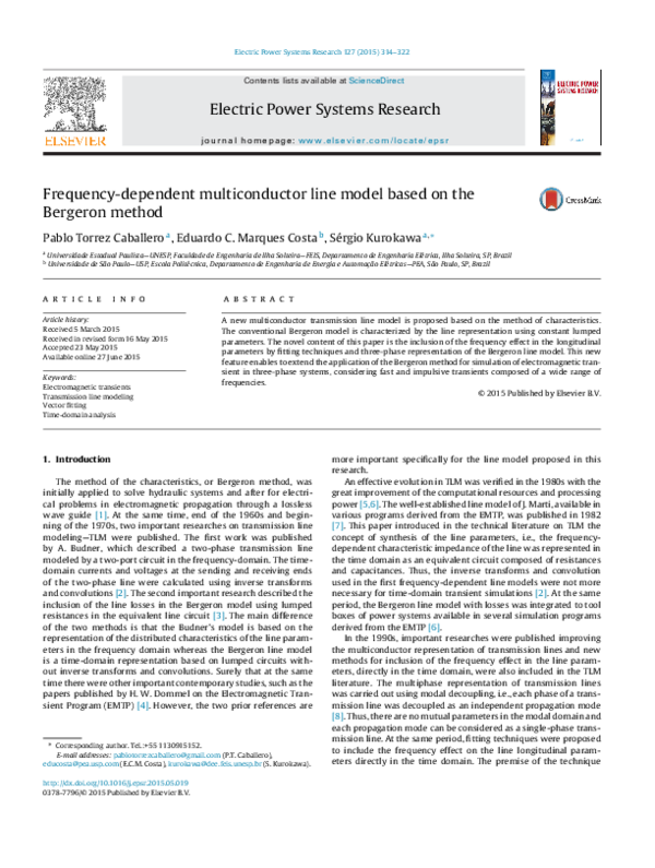(PDF) Frequency-dependent multiconductor line model based on the ...