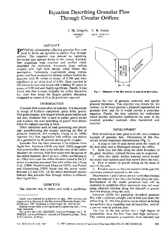 (PDF) Equation Describing Granular Flow Through Circular Orifices