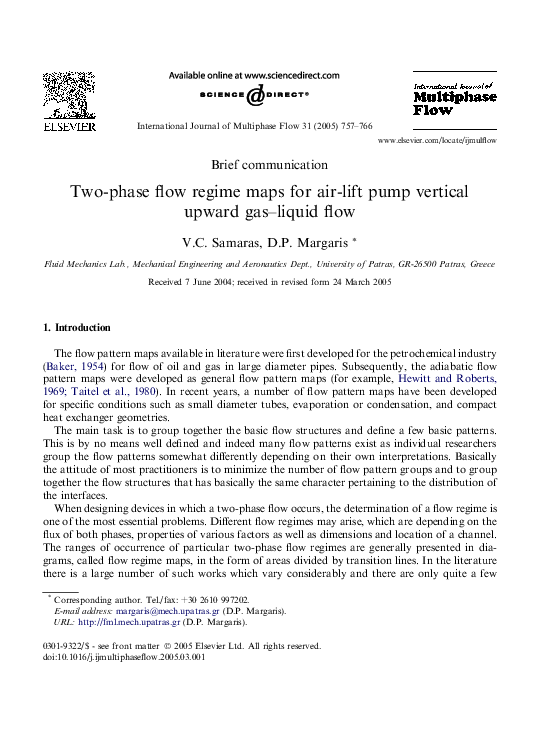 (PDF) Two-phase flow regime maps for air-lift pump vertical upward gas–liquid flow