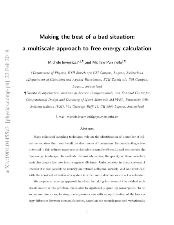 (PDF) Making the Best of a Bad Situation: A Multiscale Approach to Free ...