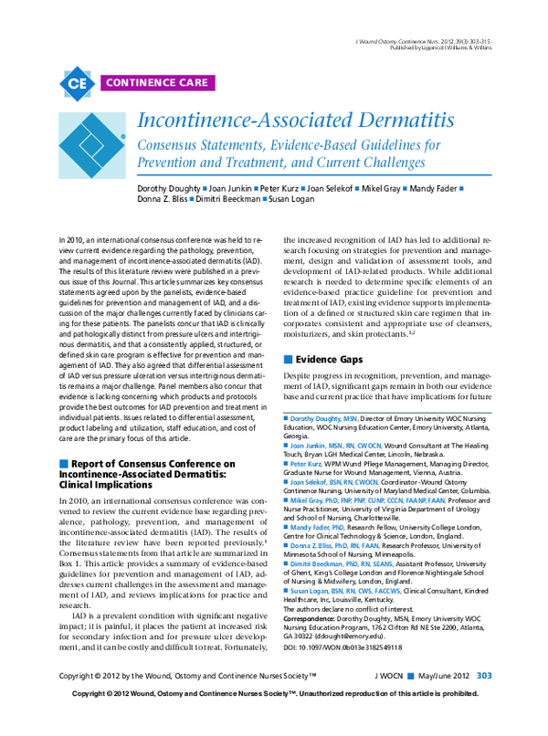 (PDF) Incontinence-Associated Dermatitis