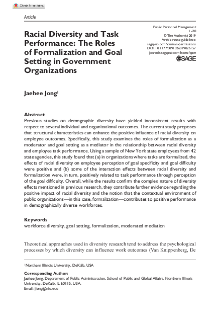 (PDF) Racial Diversity and Task Performance: The Roles of Formalization ...