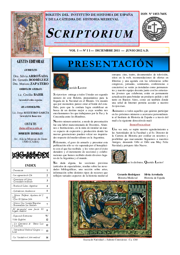 (PDF) Scriptorium, Nº 2, 2011 (número completo)