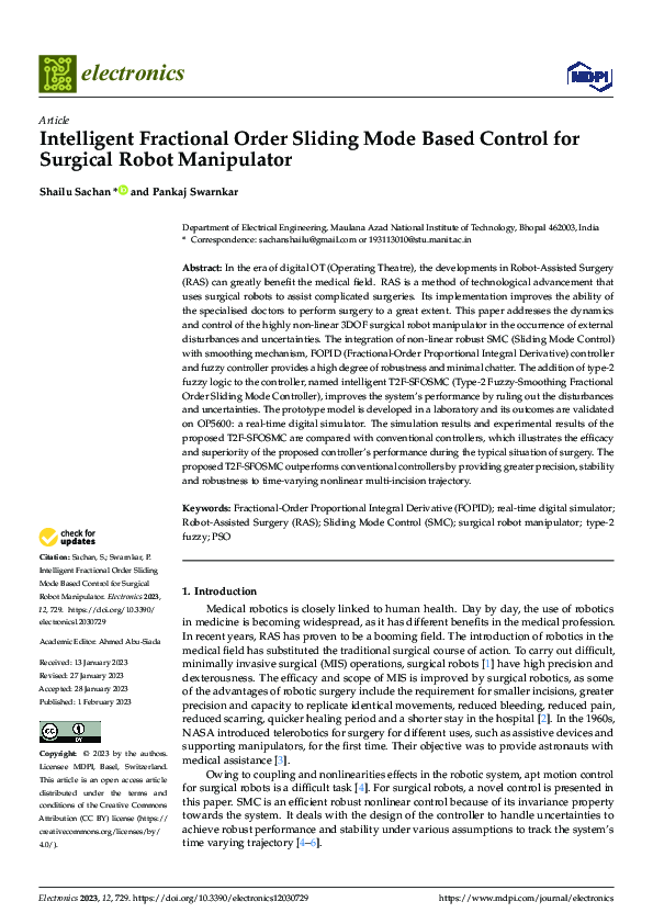 Pdf Intelligent Fractional Order Sliding Mode Based Control For