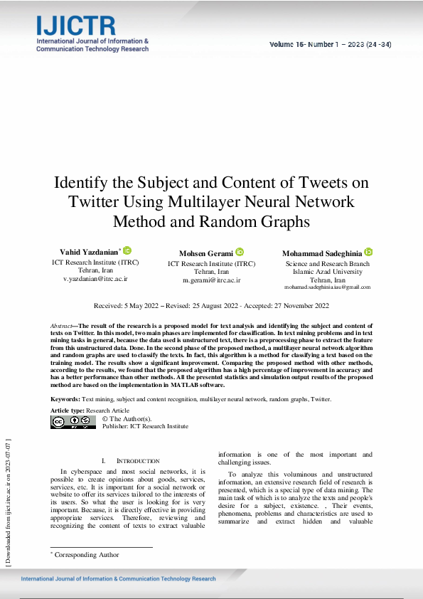 (PDF) Identify the Subject and Content of Tweets on Twitter Using ...