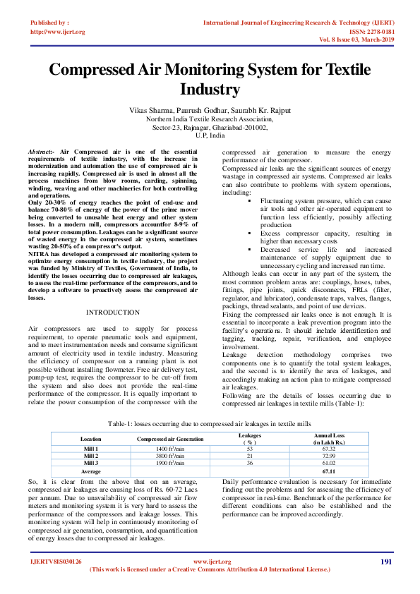 (PDF) Compressed Air Monitoring System for TextileIndustry | SAURABH ...