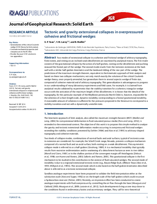 (PDF) Tectonic and gravity extensional collapses in overpressured ...