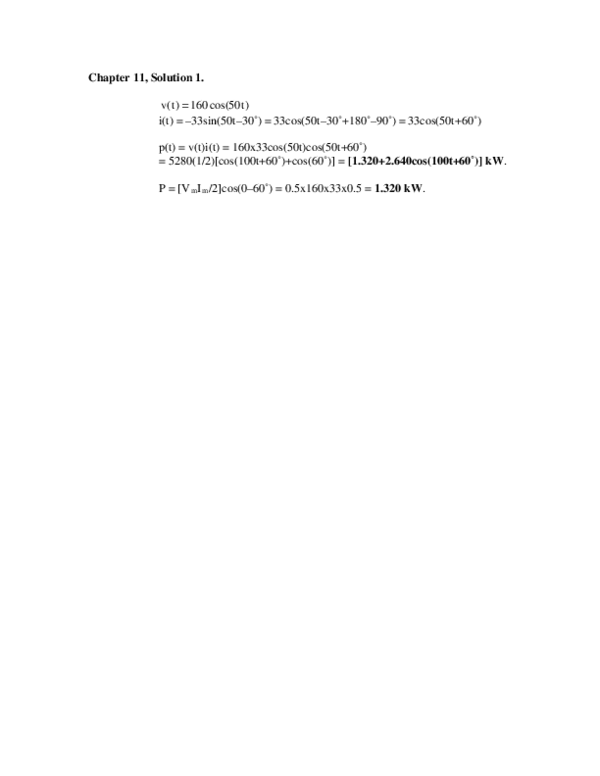(PDF) fundamentals of electric circuits Chapter 11 Solution