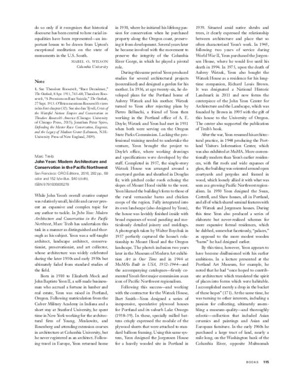 (PDF) Review: John Yeon: Modern Architecture and Conservation in the ...