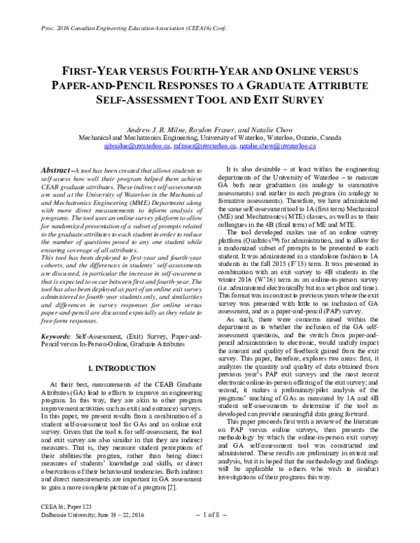 (PDF) First-Year Versus Fourth-Year and Online Versus Paper-And-Pencil ...
