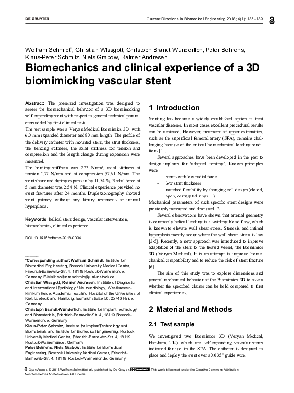 (PDF) Biomechanics and clinical experience of a 3D biomimicking ...