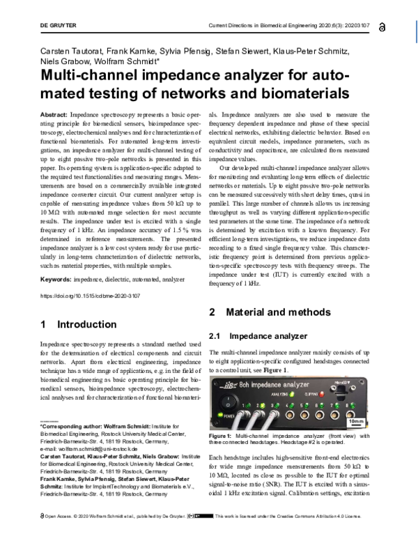 (PDF) Multi-channel impedance analyzer for automated testing of ...