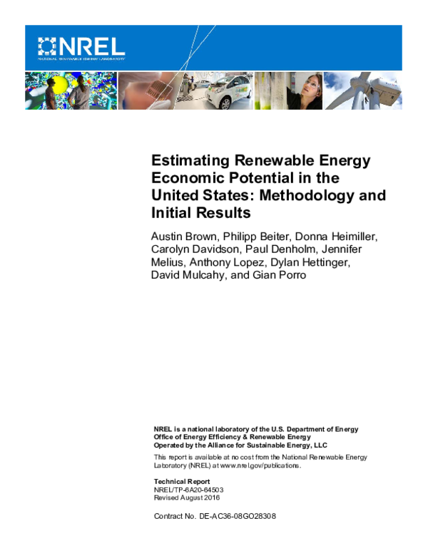 (PDF) Estimating Renewable Energy Economic Potential in the United ...