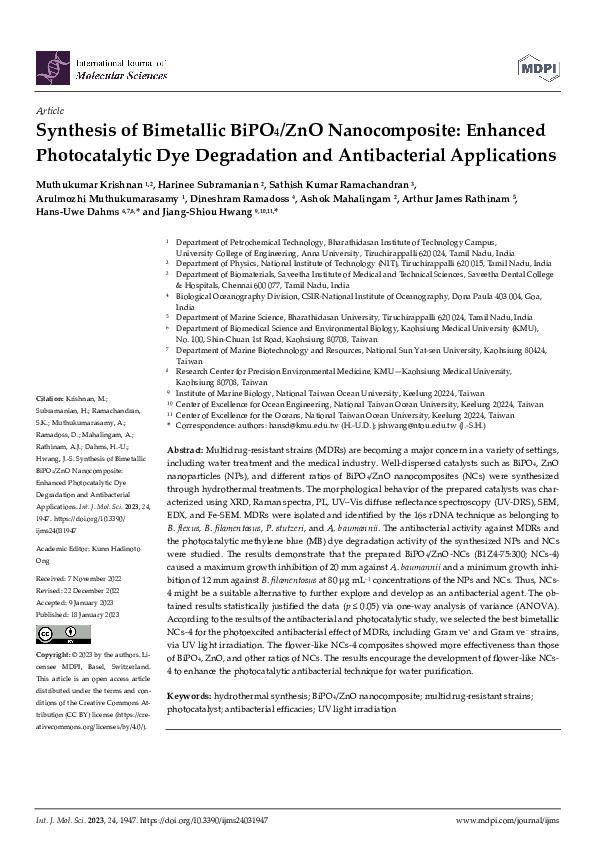 (PDF) Synthesis of Bimetallic BiPO4/ZnO Nanocomposite: Enhanced ...